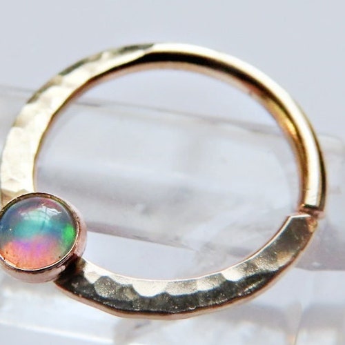 Opal Daith Ring Rose Gold Filled Daith Piercing Ethiopian - Etsy