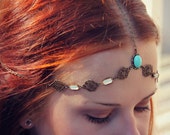 Items similar to blue bridal head chain, something blue accessory ...