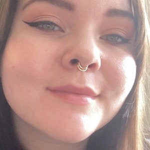 Double Septum Ring Gold Filled, Half Moon Septum Hoop, Double Septum ...