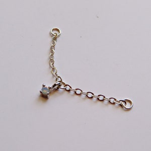 Silver Nose Chain With Opal, Sterling Silver Nose Chain for Double ...