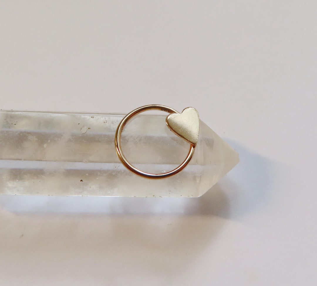 Heart Daith Piercing in Gold Filled, Gold Heart Daith Ring, Gold Daith ...