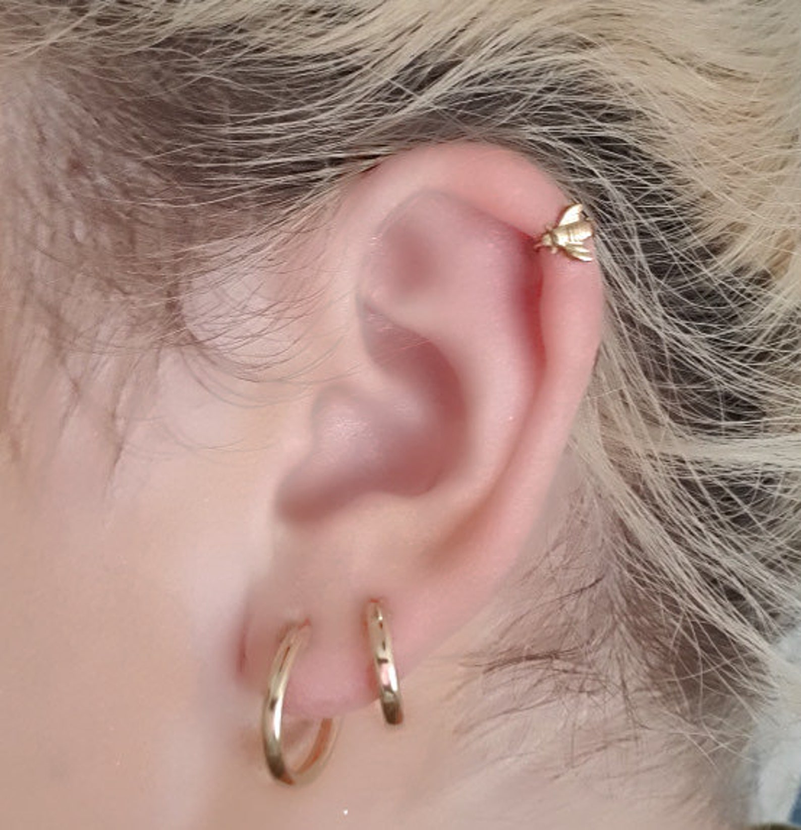 Bee Cartilage Ring Gold Filled Cartilage Hoop Small | Etsy