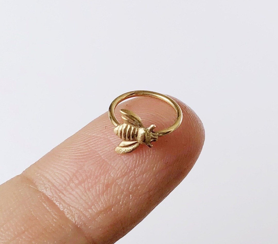 Bee Cartilage Ring, Gold Filled Cartilage Hoop, Small Cartilage Hoop ...