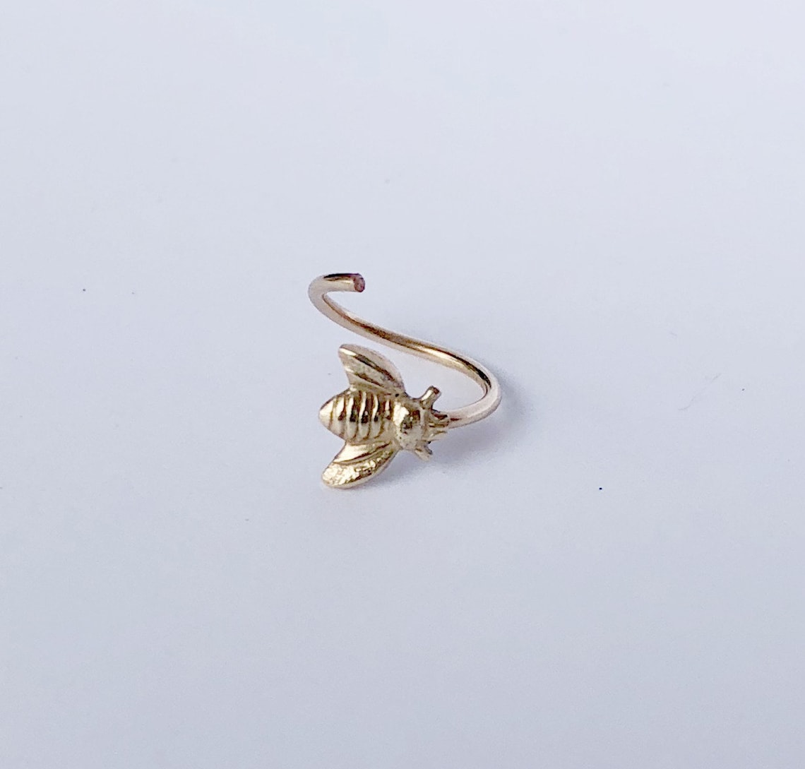 Bee belly button ring gold filled belly button hoop small | Etsy