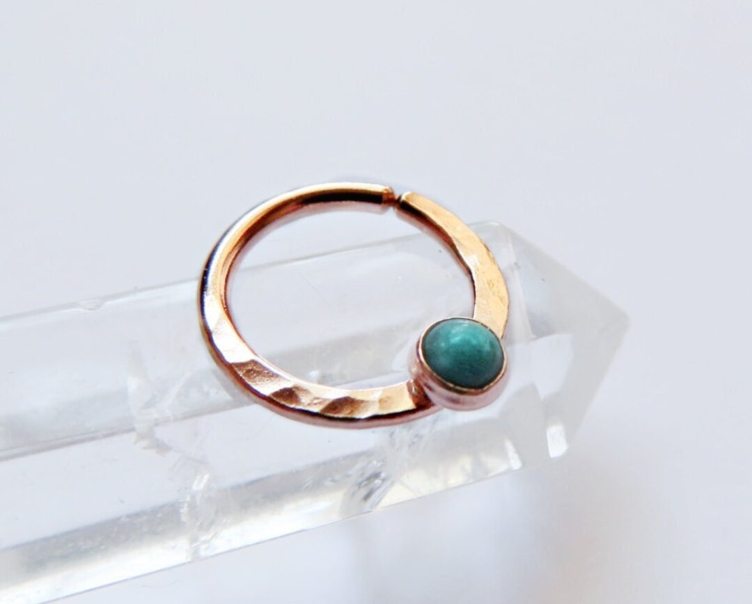 Rose Gold Turquoise Septum Ring Gold Septum Ring Turquoise - Etsy