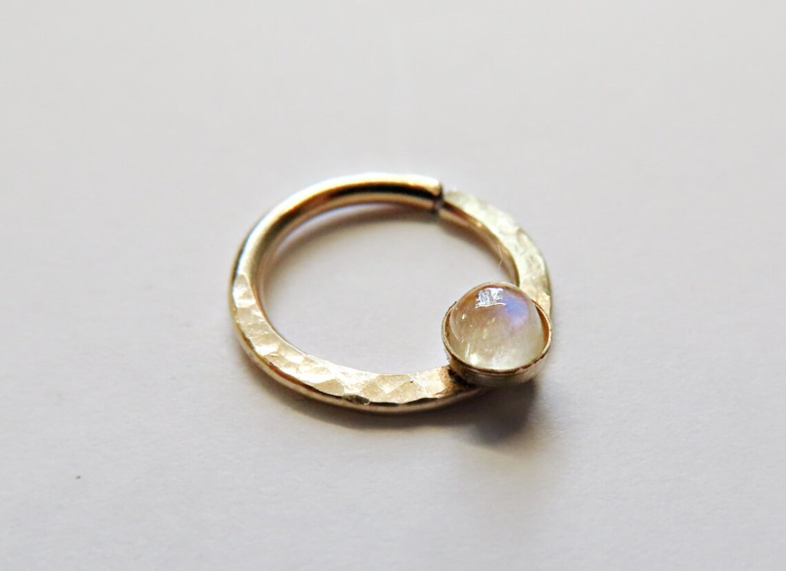 Moonstone Daith Ring Gold Filled Daith Piercing Daith Hoop | Etsy