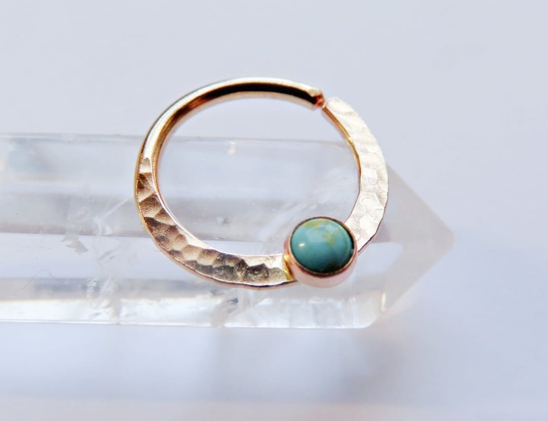Turquoise Septum Ring Gold Filled, Septum Hoop, Gold Septum Piercing in ...