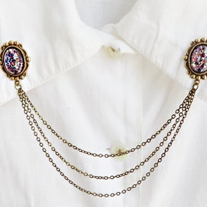 Purple Opal Collar Pins Collar Chain Collar Brooch Lapel - Etsy