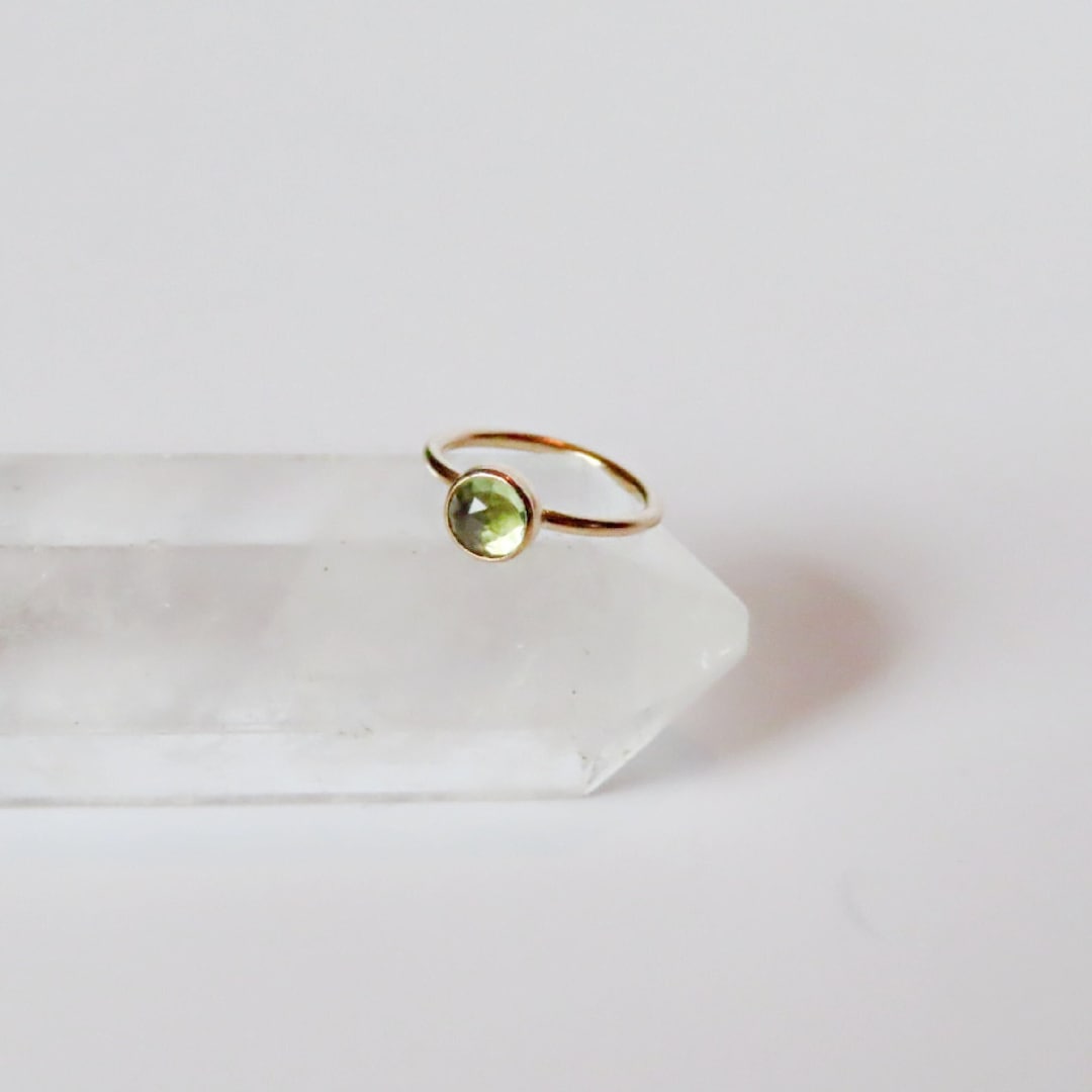 Peridot Nose Hoop Gold Filled, Small Nose Ring in 22 Gauge, 20 Gauge ...