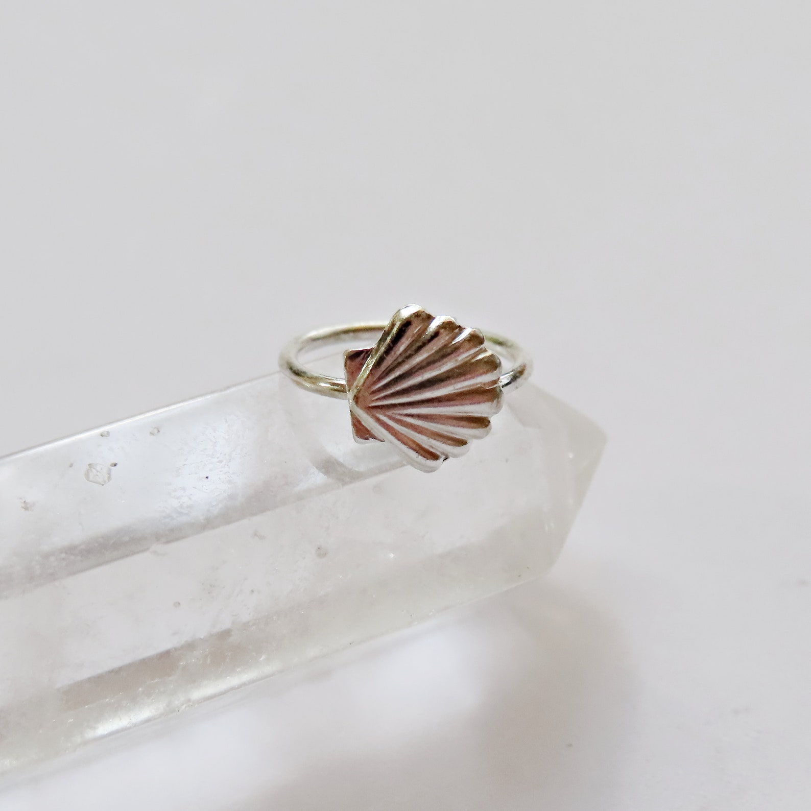 Shell Cartilage Ring in Sterling Silver, Mermaid Helix Hoop, Tragus ...
