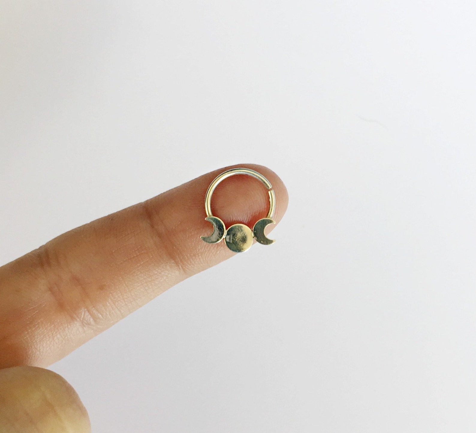 Moon phases daith ring sterling silver daith piercing daith | Etsy