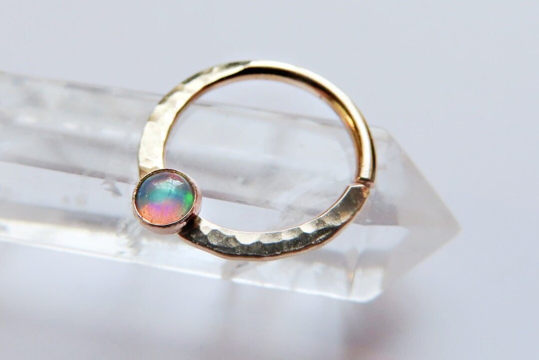 Opal Daith Ring, Gold Filled Daith Piercing, Ethiopian Opal Daith Hoop ...