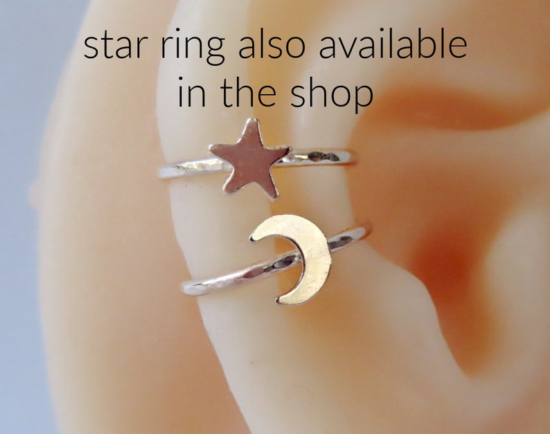 Gold Moon Conch Ring, Gold Filled Hammered Conch Hoop in 16 Gauge, 18 ...