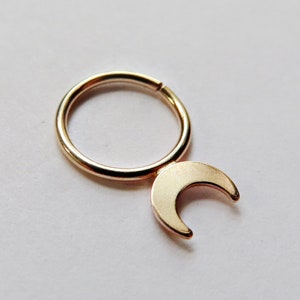 Moon Septum Ring Gold Filled, Half Moon Septum Hoop, Crescent Moon ...