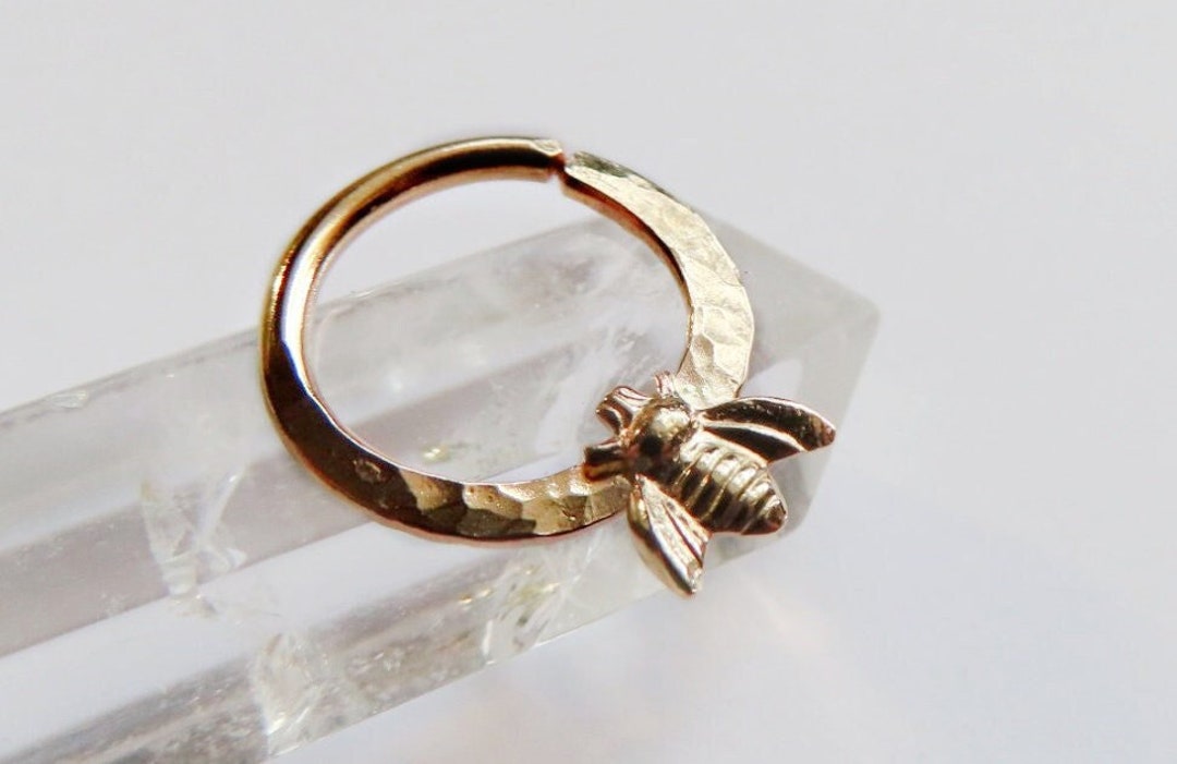 Bee Septum Ring, Gold Filled Septum Ring, Bee Septum Jewelry, Bee ...