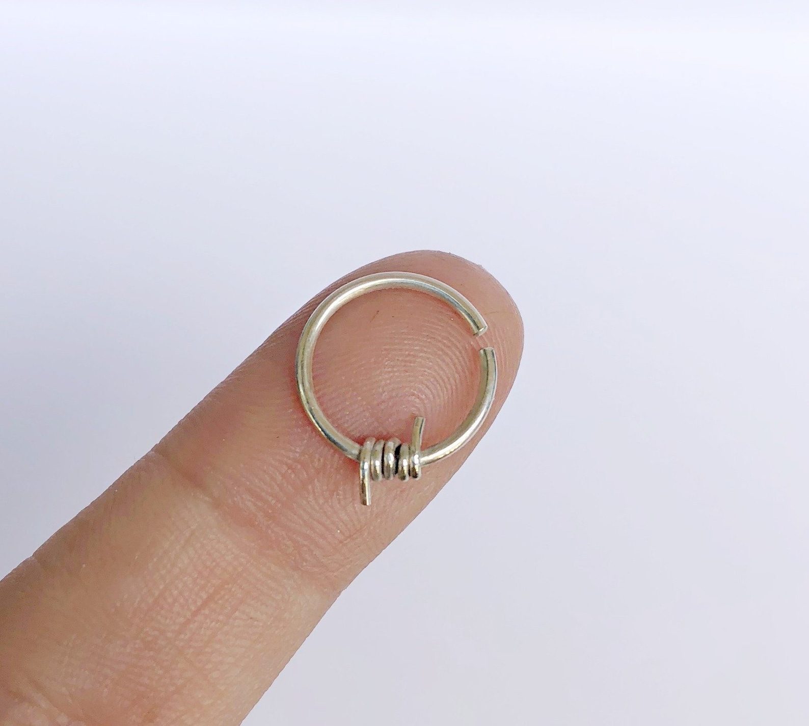 Barbed Wire Septum Ring, Sterling Silver Septum Ring, Gothic Septum ...