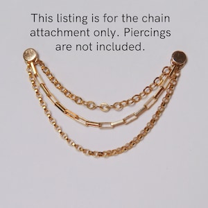 Industrial Piercing Chain Connector in Gold Filled, Helix Ring Triple ...