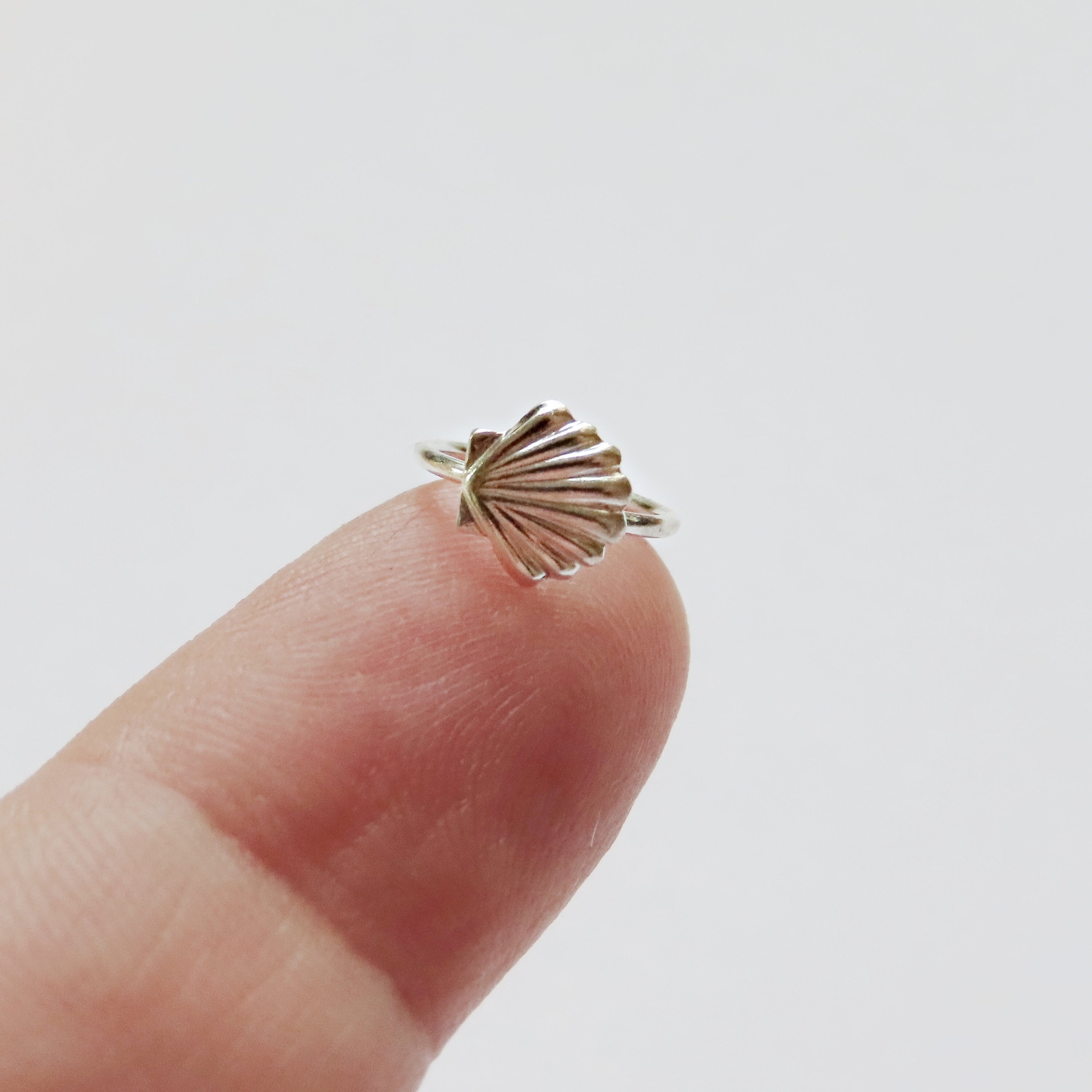 Shell Cartilage Ring in Sterling Silver, Mermaid Helix Hoop, Tragus ...