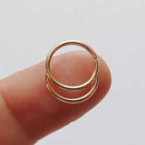 Double Septum Ring Gold Filled, Half Moon Septum Hoop, Double Septum ...