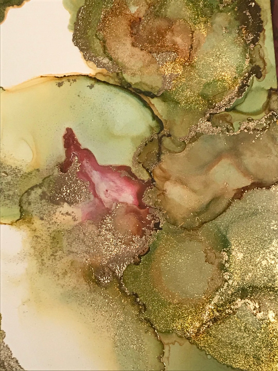 Ink Painting/ Citrine Flowers/alcohol Ink Floral Painting/ink Painting ...