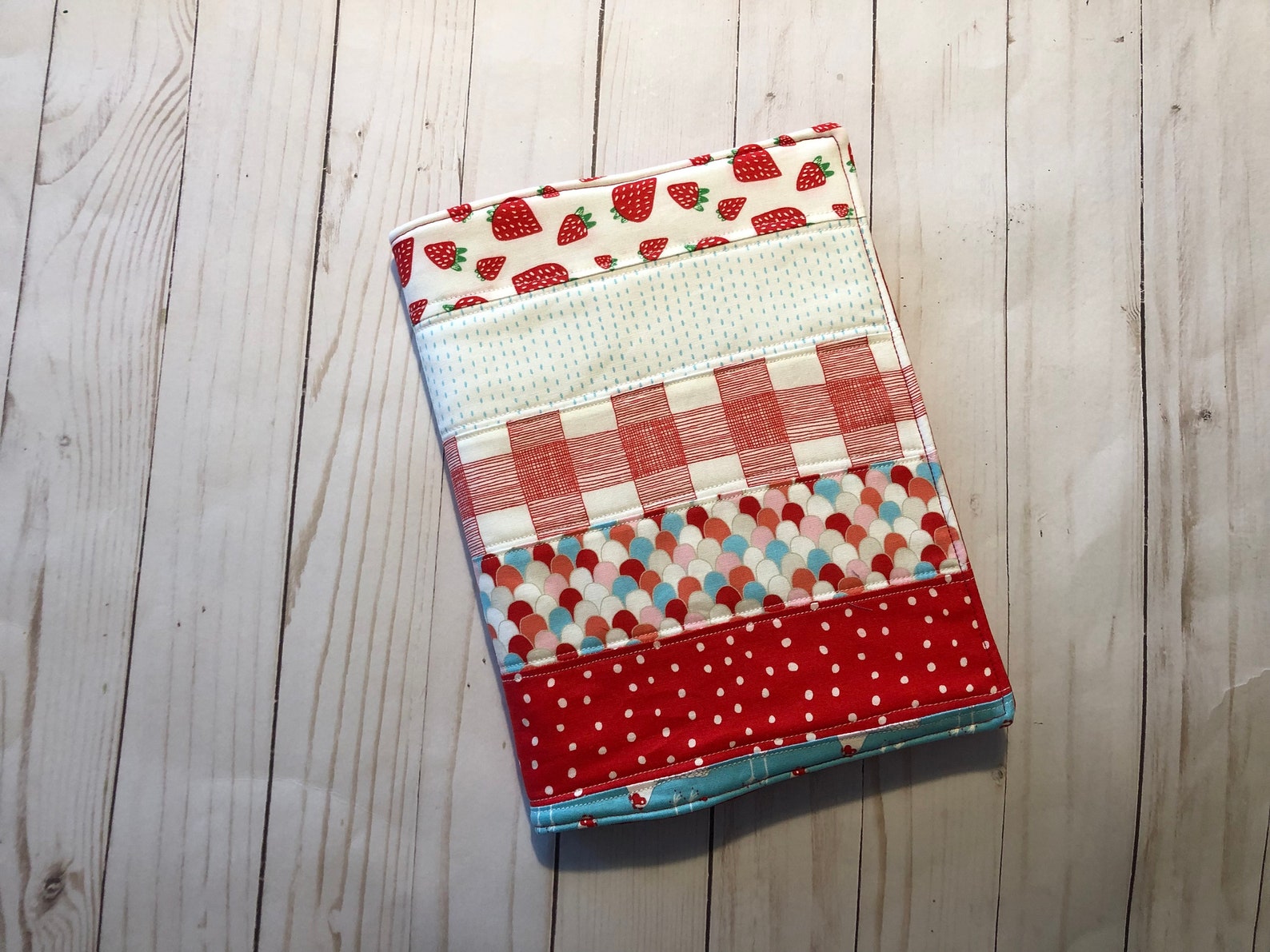 Strawberry Patchwork Composition Notebook Cover - Etsy