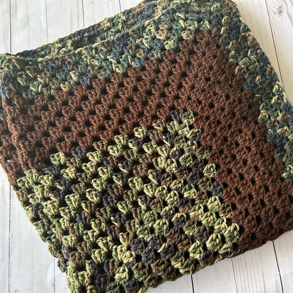 Camo Crochet Baby Blanket - Etsy