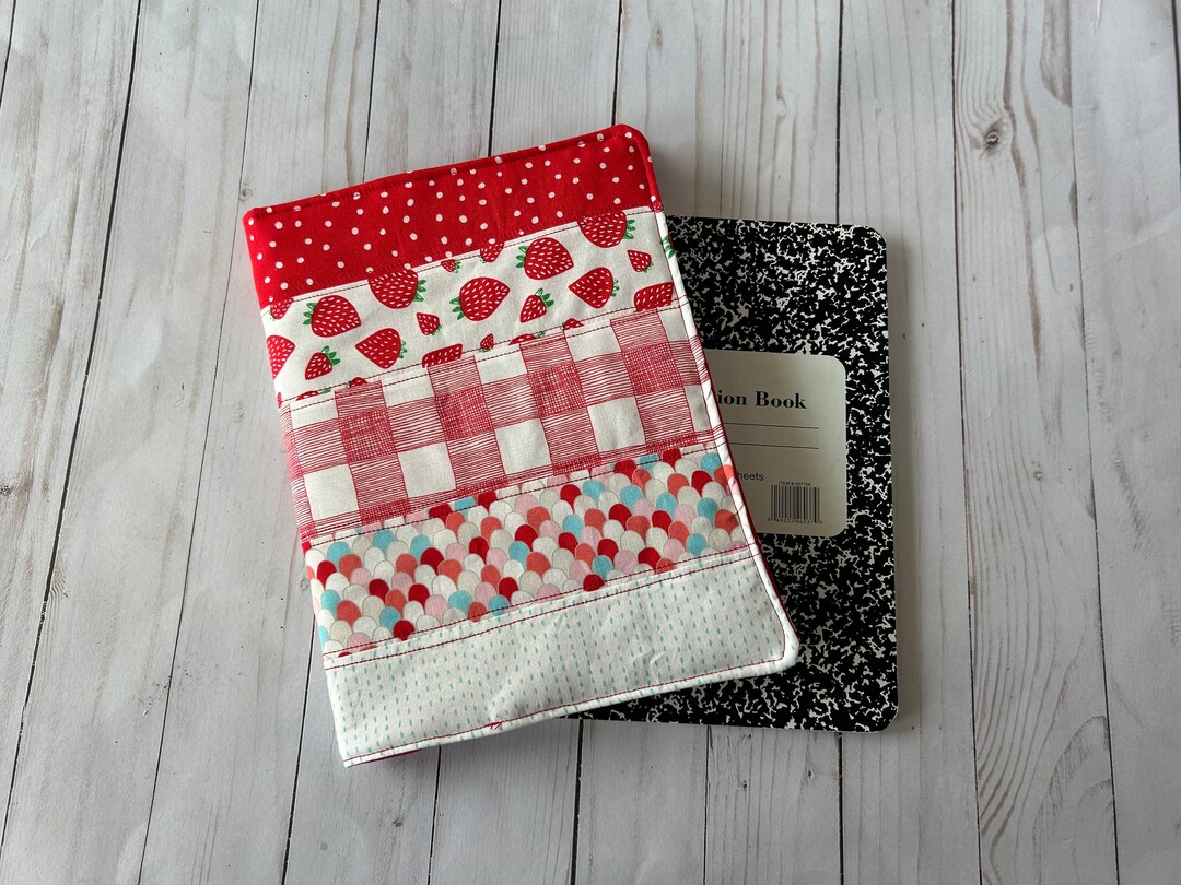Strawberry Patchwork Composition Notebook Cover - Etsy