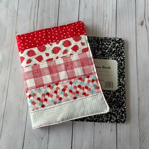 Strawberry Patchwork Composition Notebook Cover - Etsy