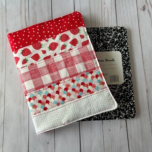Strawberry Patchwork Composition Notebook Cover - Etsy