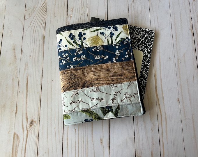 Navy and Silver Patchwork Composition Notebook Cover - Etsy