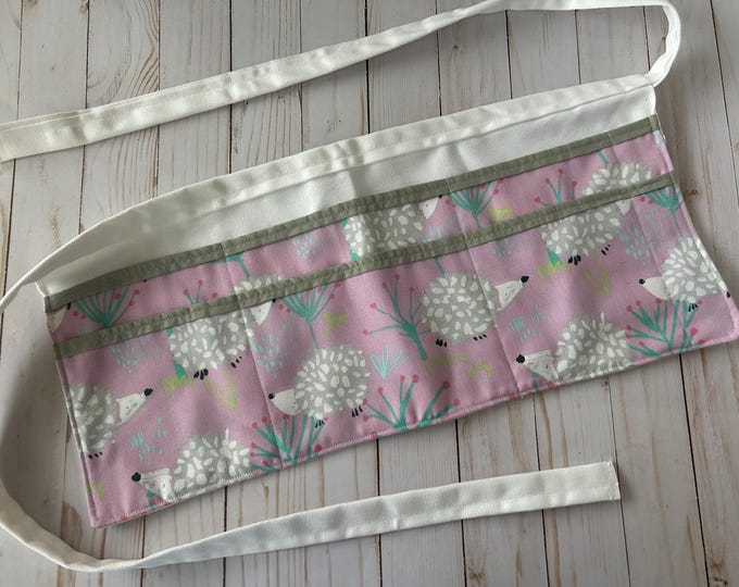Purple Hedgehog Apron, Hedgehog Pocket Apron for Teachers and Vendors ...
