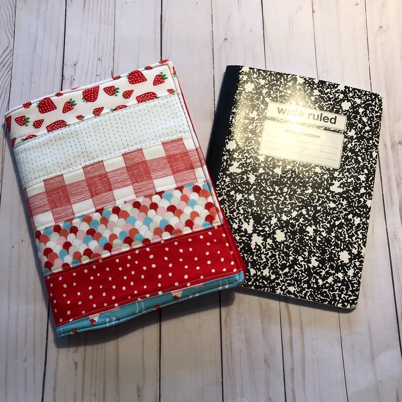 Strawberry Patchwork Composition Notebook Cover - Etsy
