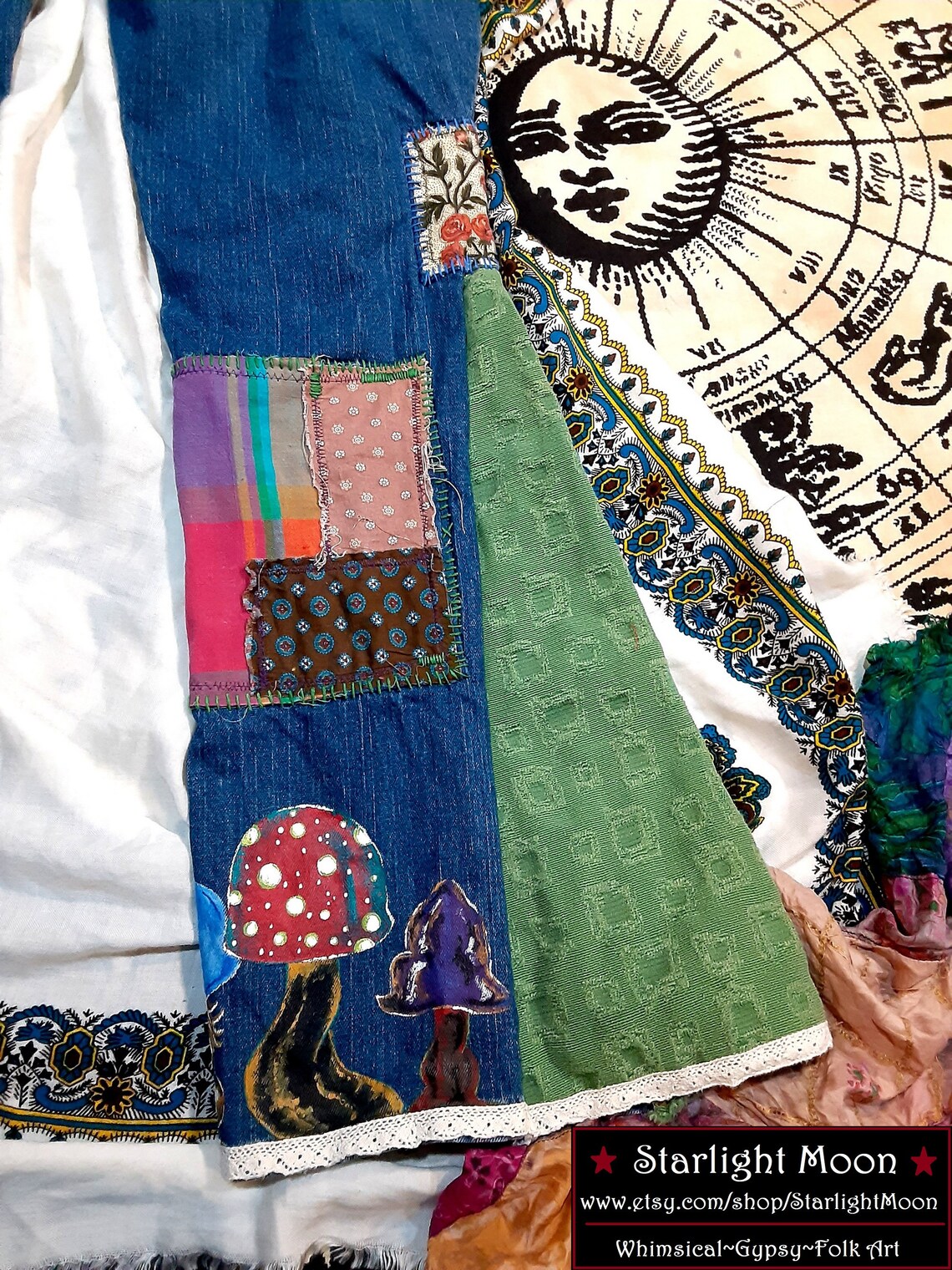 Wearable Art Hand Painted Patchwork Festival Upcycled - Etsy