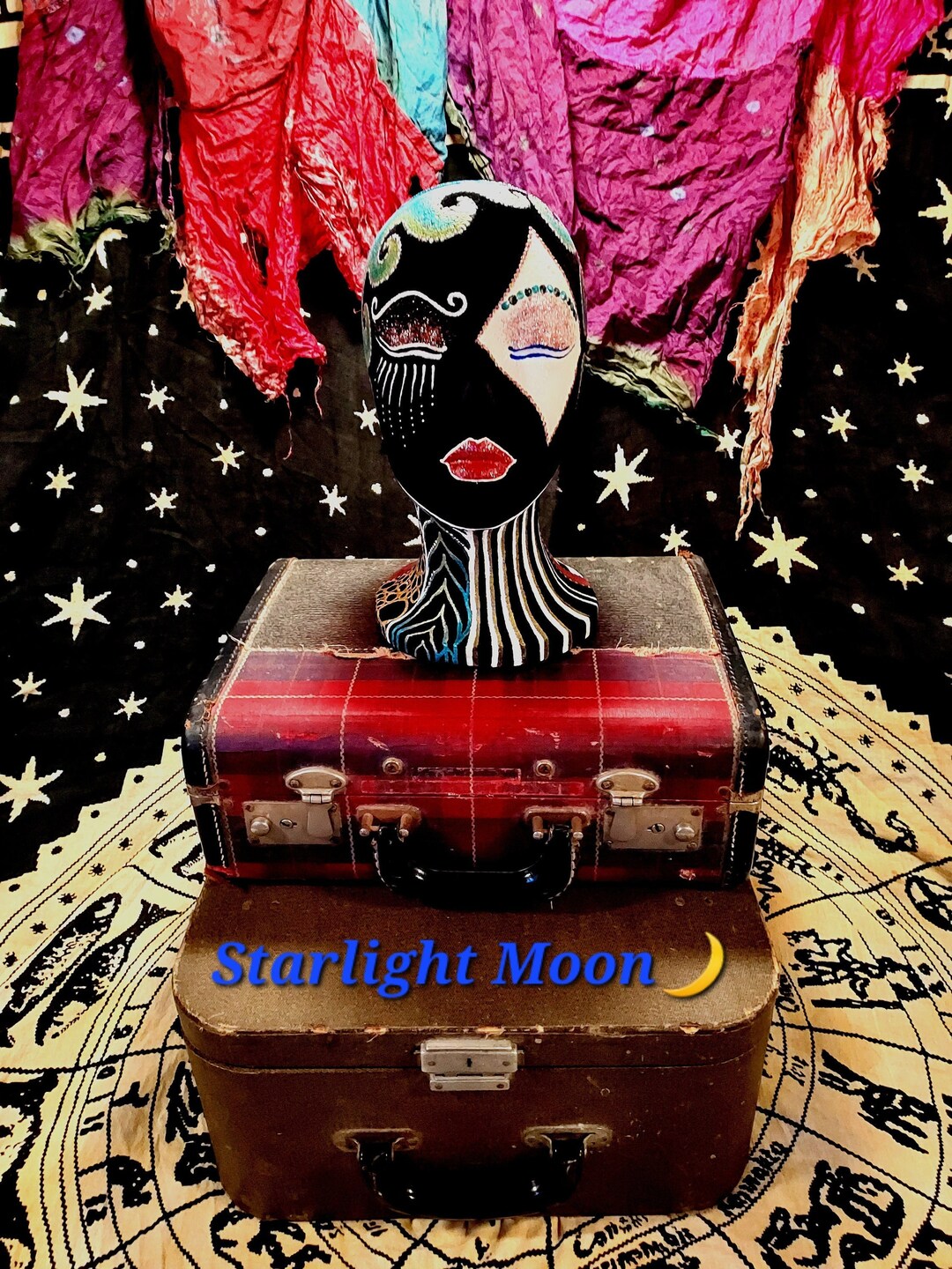 Hand Painted Velvet Mannequin Head - Etsy