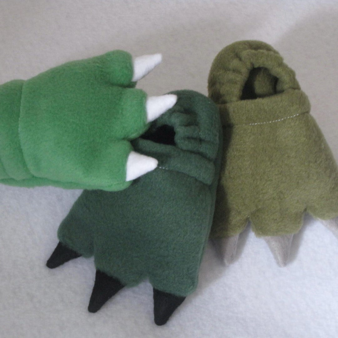 New Colors- Fleece Dinosaur Feet Baby Soft Sole Slippers- Fleece Dino ...