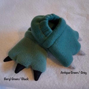 New Colors- Fleece Dinosaur Feet Baby Soft Sole Slippers- Fleece Dino ...