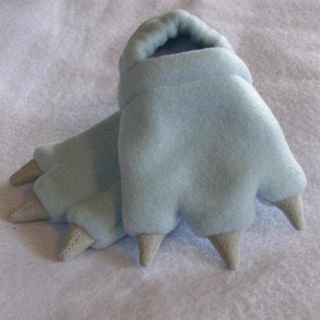 Clearance- Fleece Light Blue With Grey Claws Dinosaur Feet Baby Soft ...