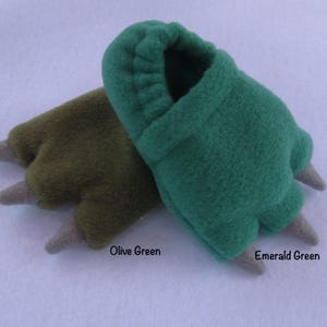 New Colors- Fleece Dinosaur Feet Baby Soft Sole Slippers- Fleece Dino ...