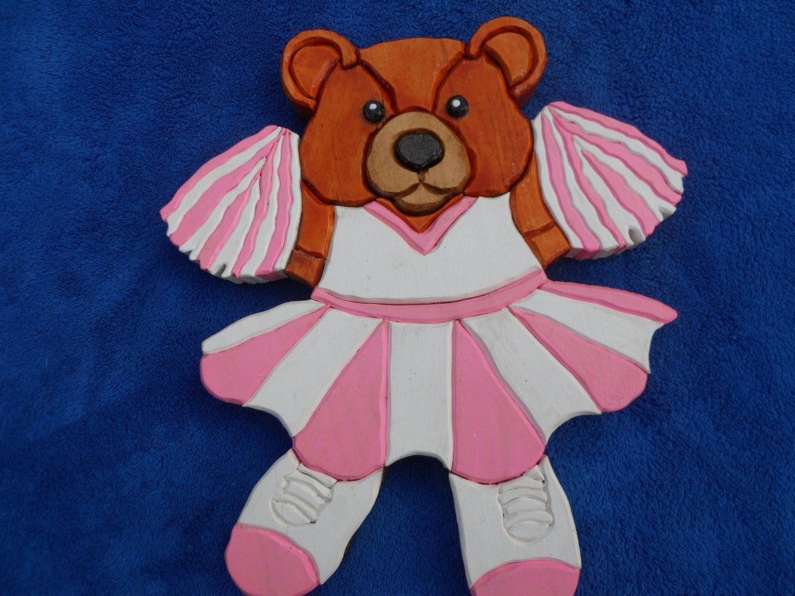 Cheerleader Teddy Bear Wooden Teddy Bear Segmentation Wall - Etsy