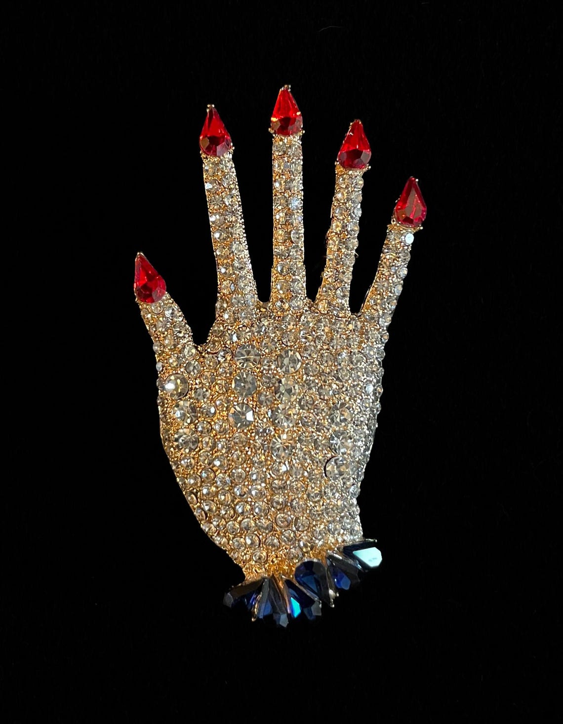 Vintage Rhinestone Hand Pin/brooch - Etsy