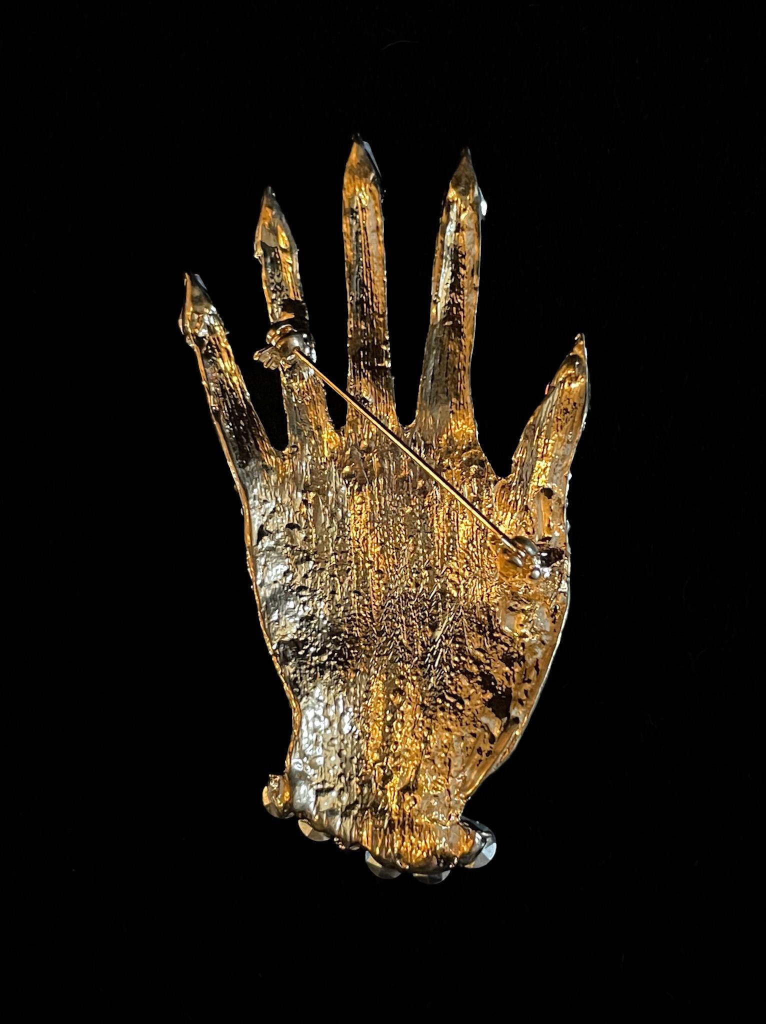 Vintage Rhinestone Hand Pin/brooch - Etsy