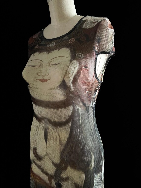 1990s American Designer Vivienne Tam BUDDHA MESH DRES… - Gem