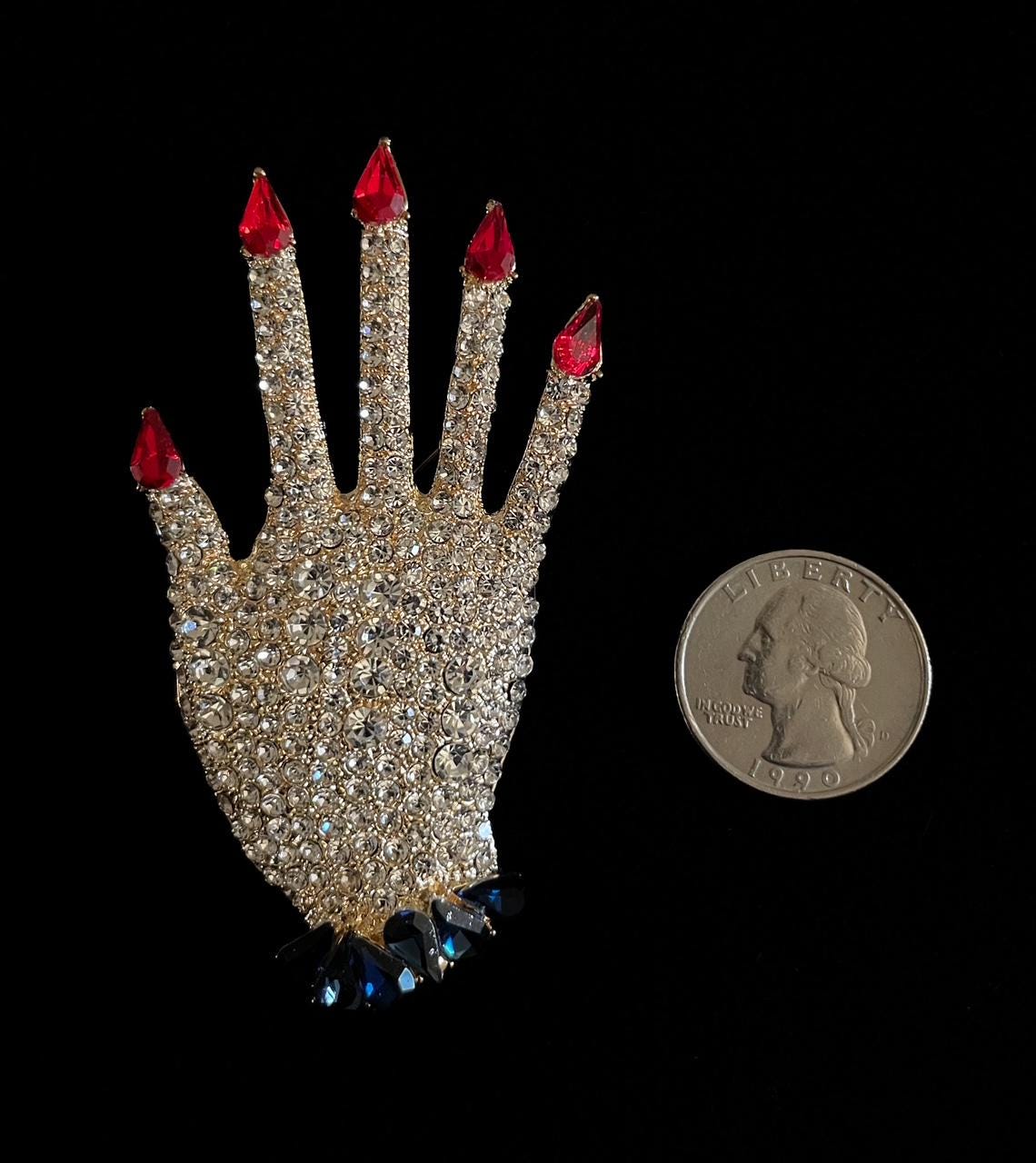 Vintage Rhinestone Hand Pin/brooch - Etsy
