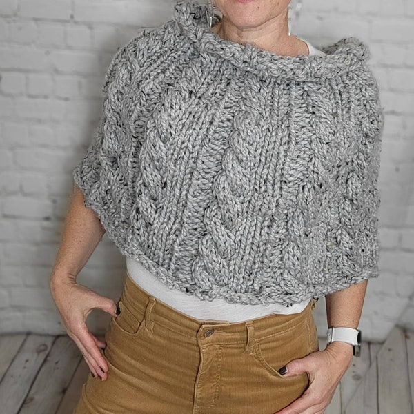 Cable Knit Poncho - Etsy