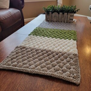 KNITTING PATTERN, Knitted Table Runner, Farmhouse Easy Knitted Table ...