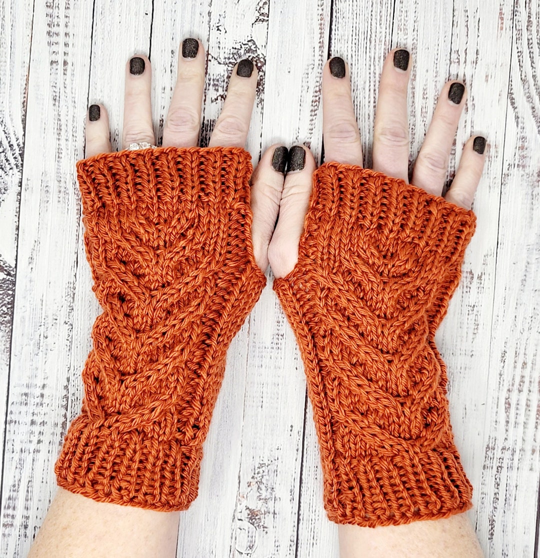 Cable Knit Gloves, KNITTING PATTERN, Fingerless Gloves Pattern, Knitted ...