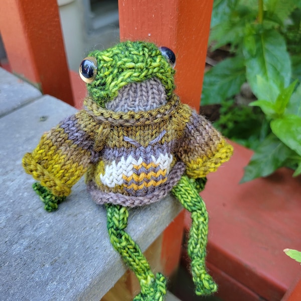 Knit Frog With Sweater - Etsy