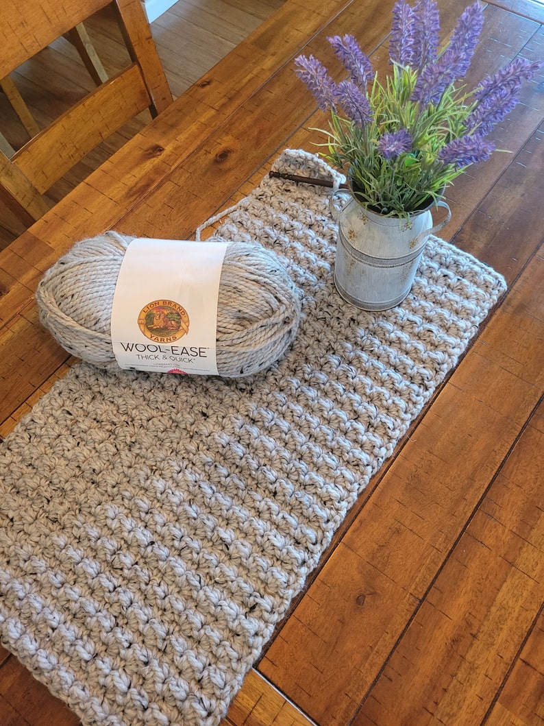 Bulky Crochet Table Runner Pattern: Reversible Farmhouse Decor (PDF ...