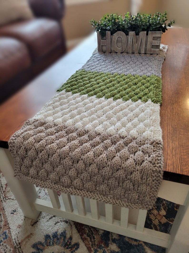 KNITTING PATTERN Knitted Table Runner Farmhouse Easy Knitted - Etsy