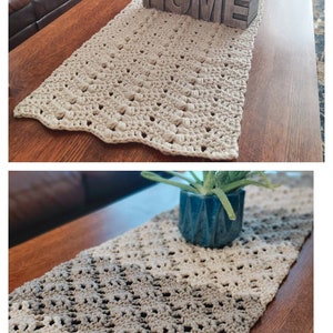 Pattern Set Reversible Easy Chunky Crochet Table Runner CROCHET PATTERN, Bulky Washable Table ...